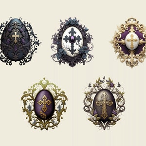 25 Gothic Easter SVG & JPG, Digital Download, Goth Clip Art Stickers ...