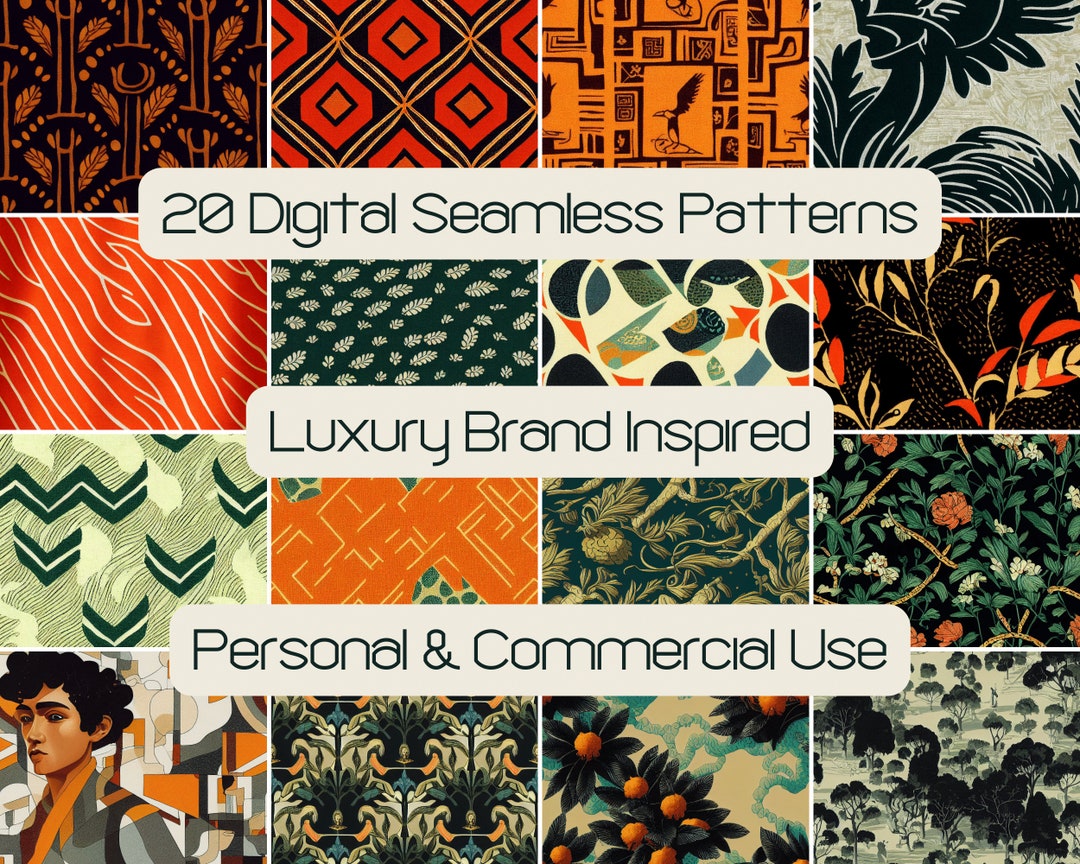 20 Hermes Inspired Wallpaper Design, Digital Scrapbook Paper Pack ...