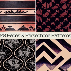 20 Hades and Persephone Patterns, Digital Scrapbook Paper Pack, Greek ...