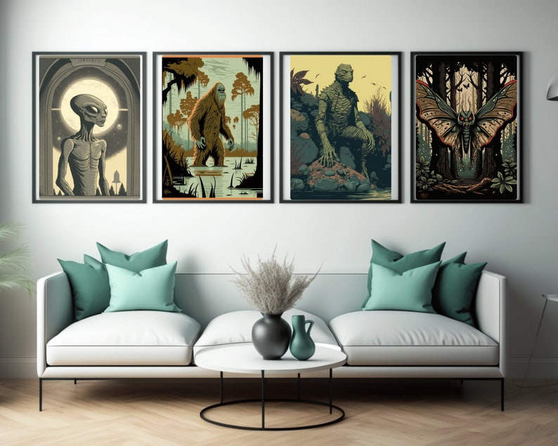 16 Cryptid Digital Wall Art Printable Greeting Card - Etsy