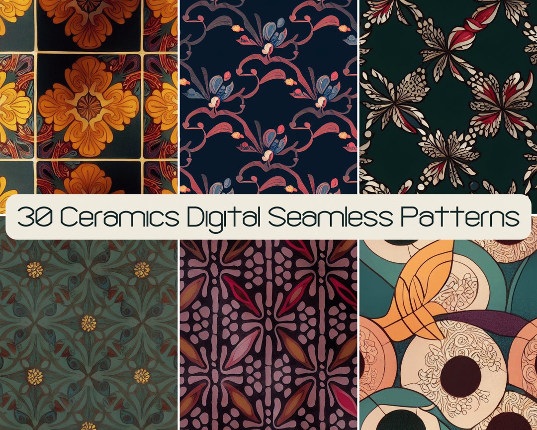 30 Eastern European Ceramics Inspired Seamless Pattern, Digital ...