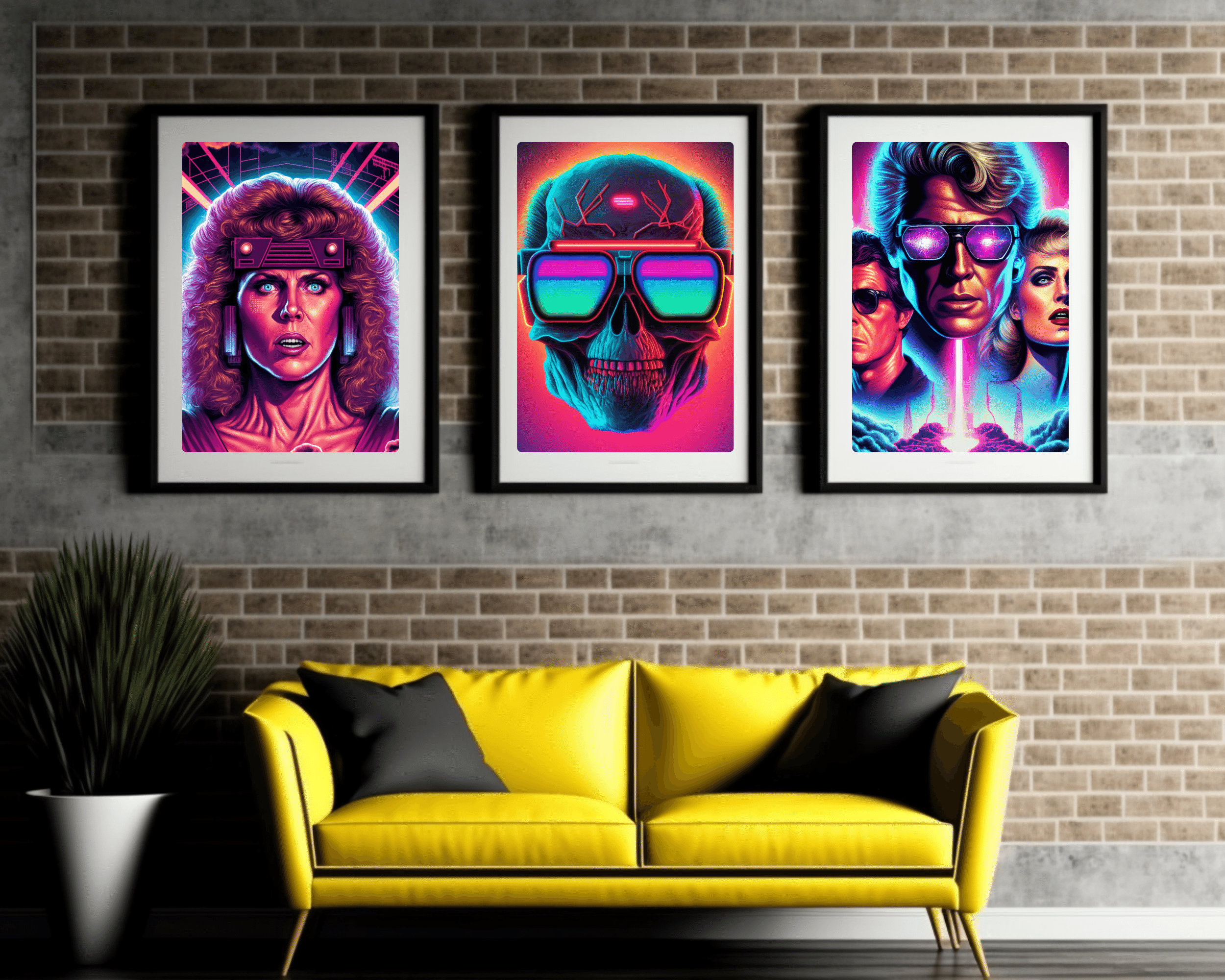 9 80s Synthwave Digital Wall Art, Printable Poster Home Decor, Neon ...