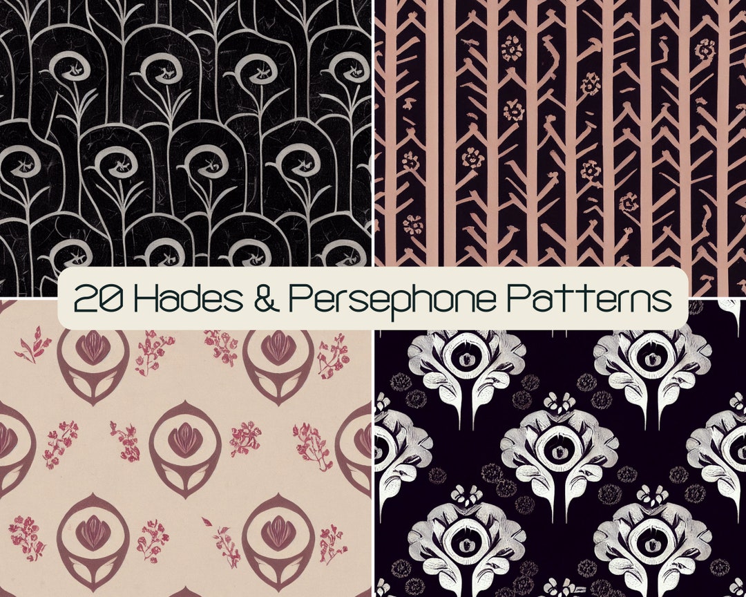 20 Hades and Persephone Patterns, Digital Scrapbook Paper Pack, Greek ...