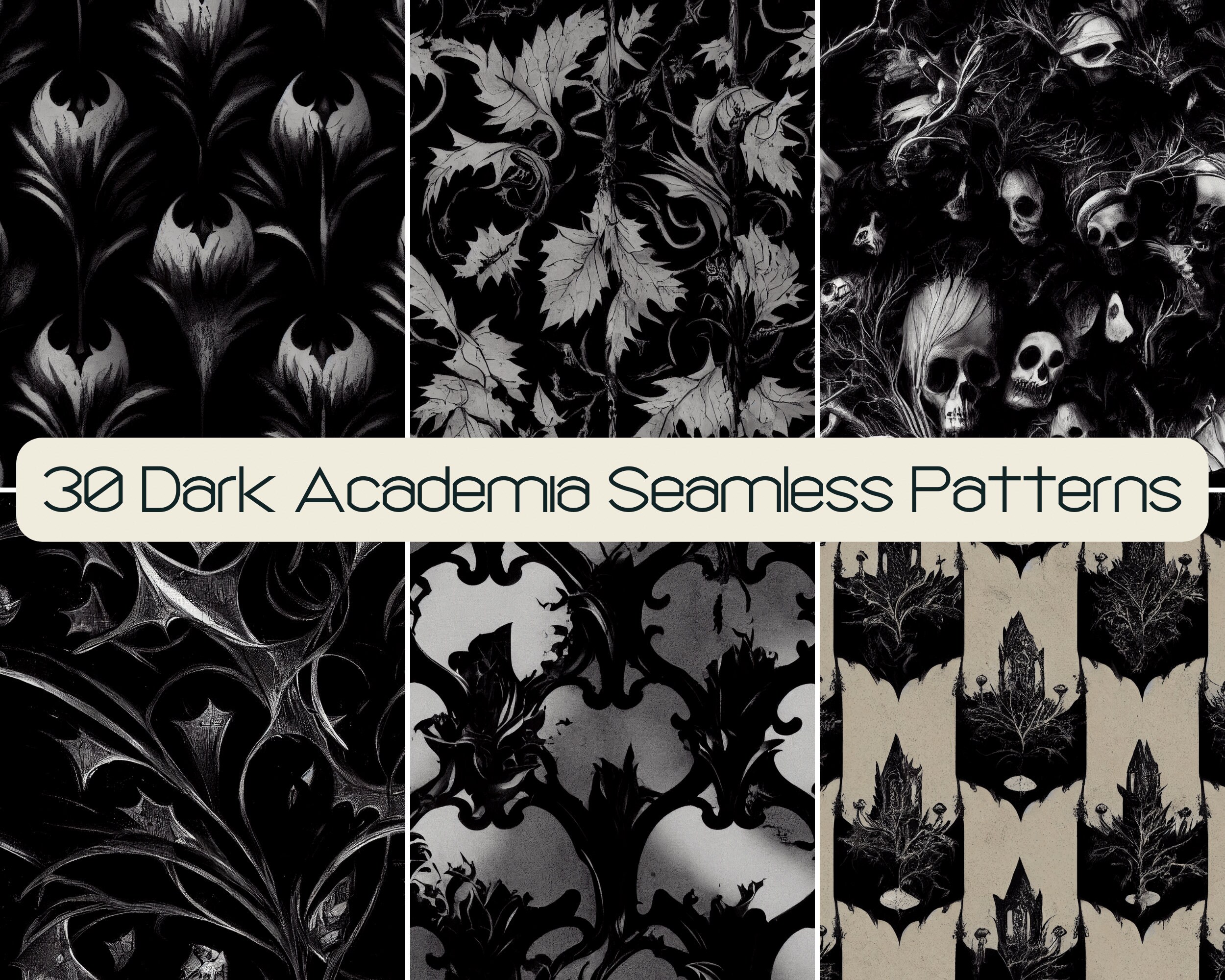 30 Dark Academia Art Patterns Digital Scrapbook Paper Pack - Etsy