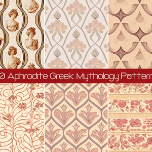 30 Aphrodite Aesthetic Patterns, Digital Scrapbook Paper Pack, Greek ...