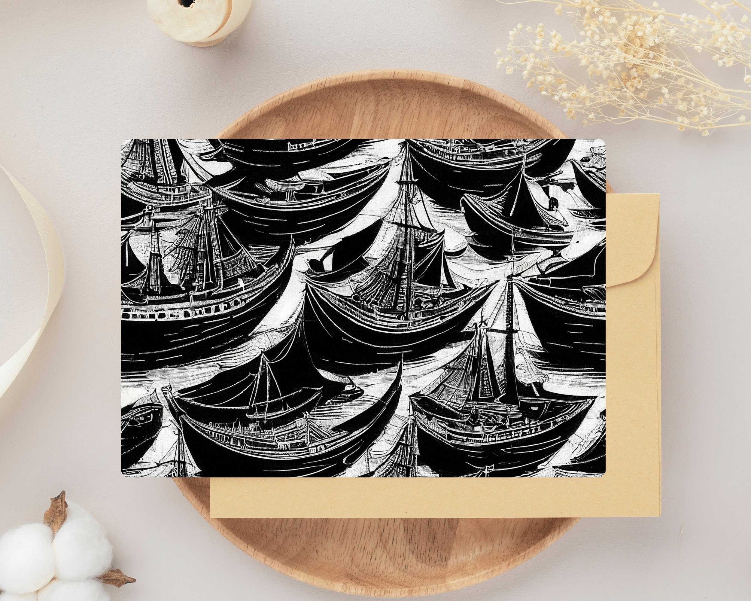 Sailboat Nautical Seamless Pattern, Digital Scrapbook Paper Pack SVG ...