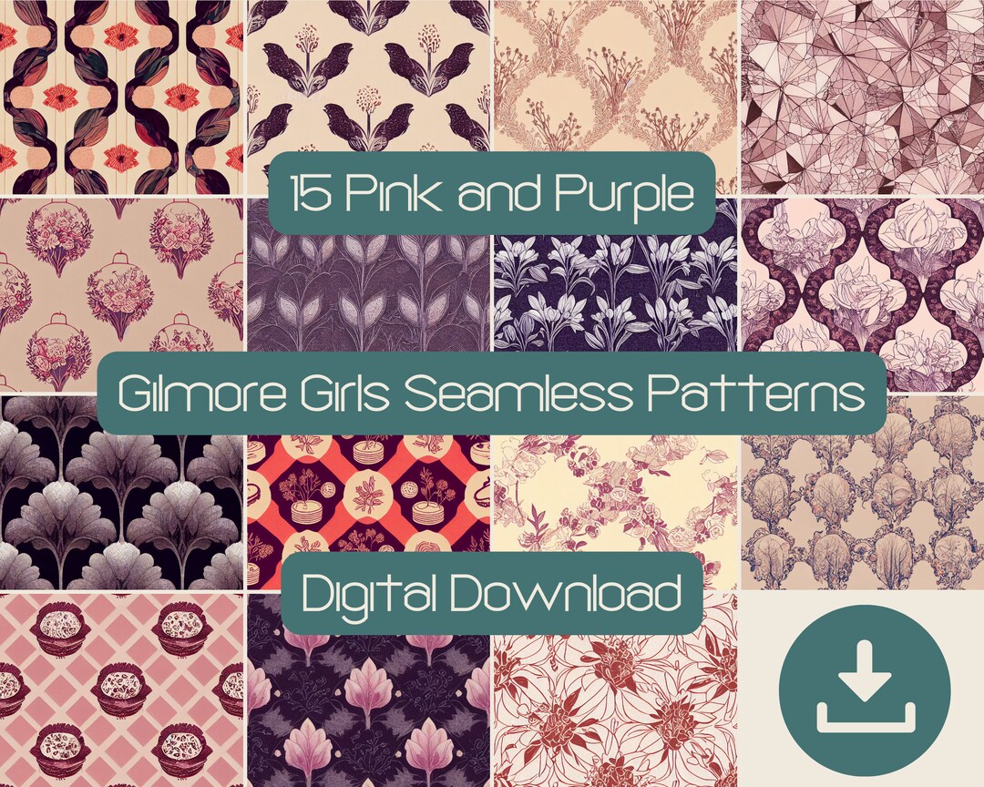 15 Gilmore Girls Inspired Seamless Pattern Tile, Digital Scrapbook ...