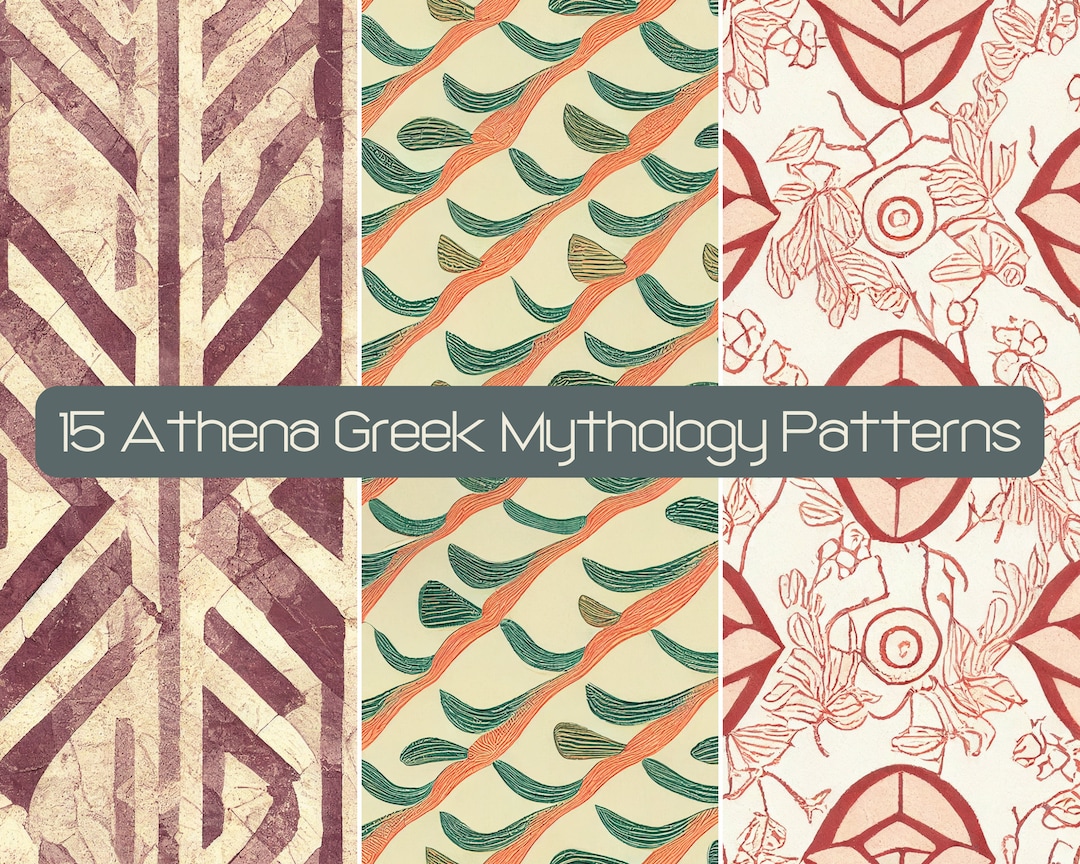 15 Athena Huntress Patterns, Digital Scrapbook Paper Pack, Greek ...