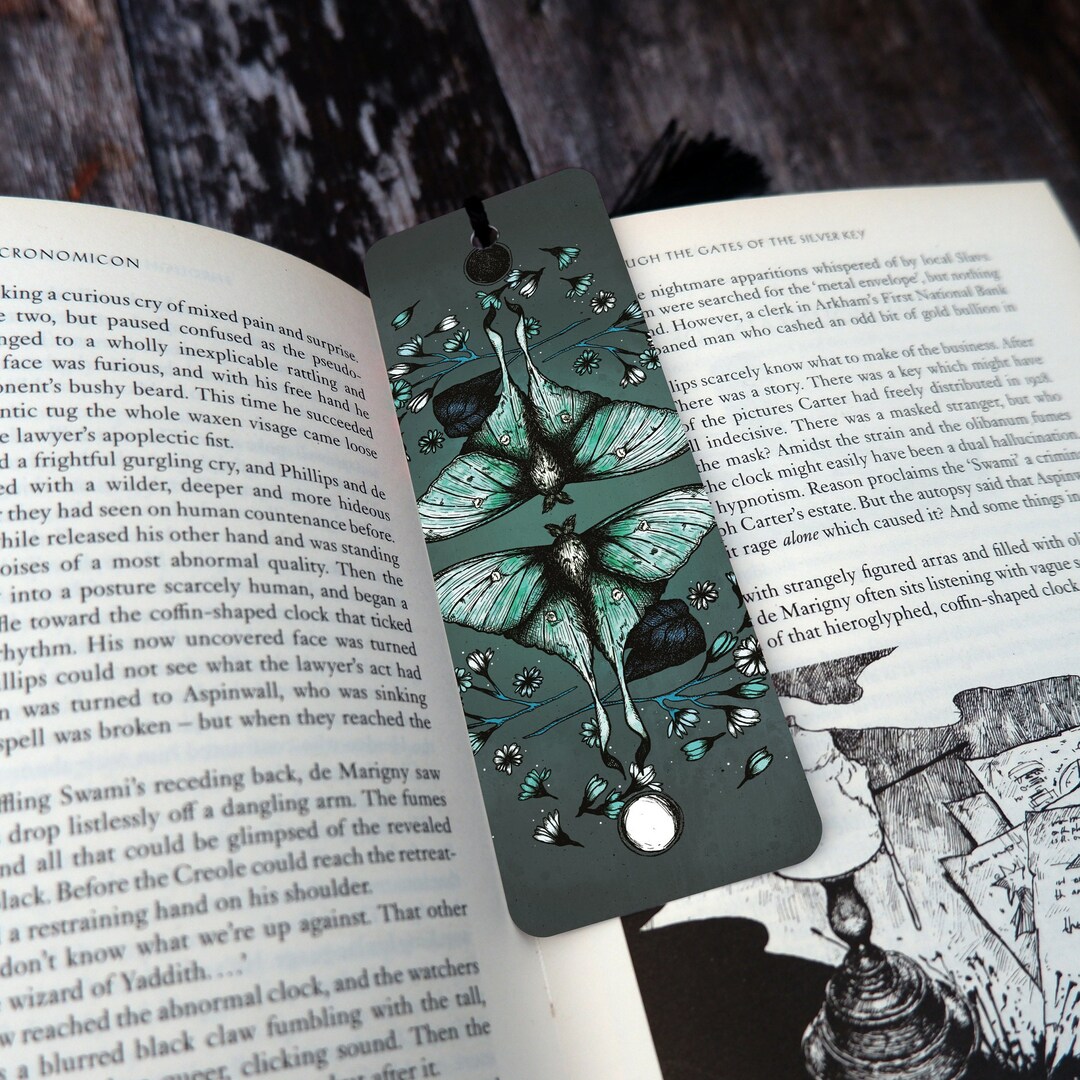 Luna Moth Bookmark Lunar Cycle Illustration Tarot and - Etsy