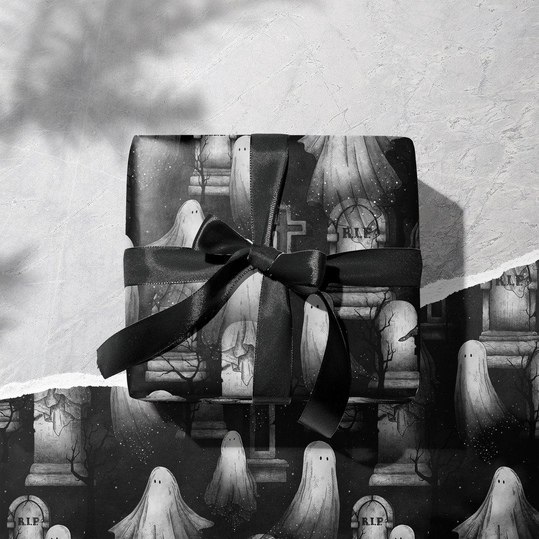 Ghosts and Graves Gift Wrap Wrapping Paper Halloween Gift - Etsy