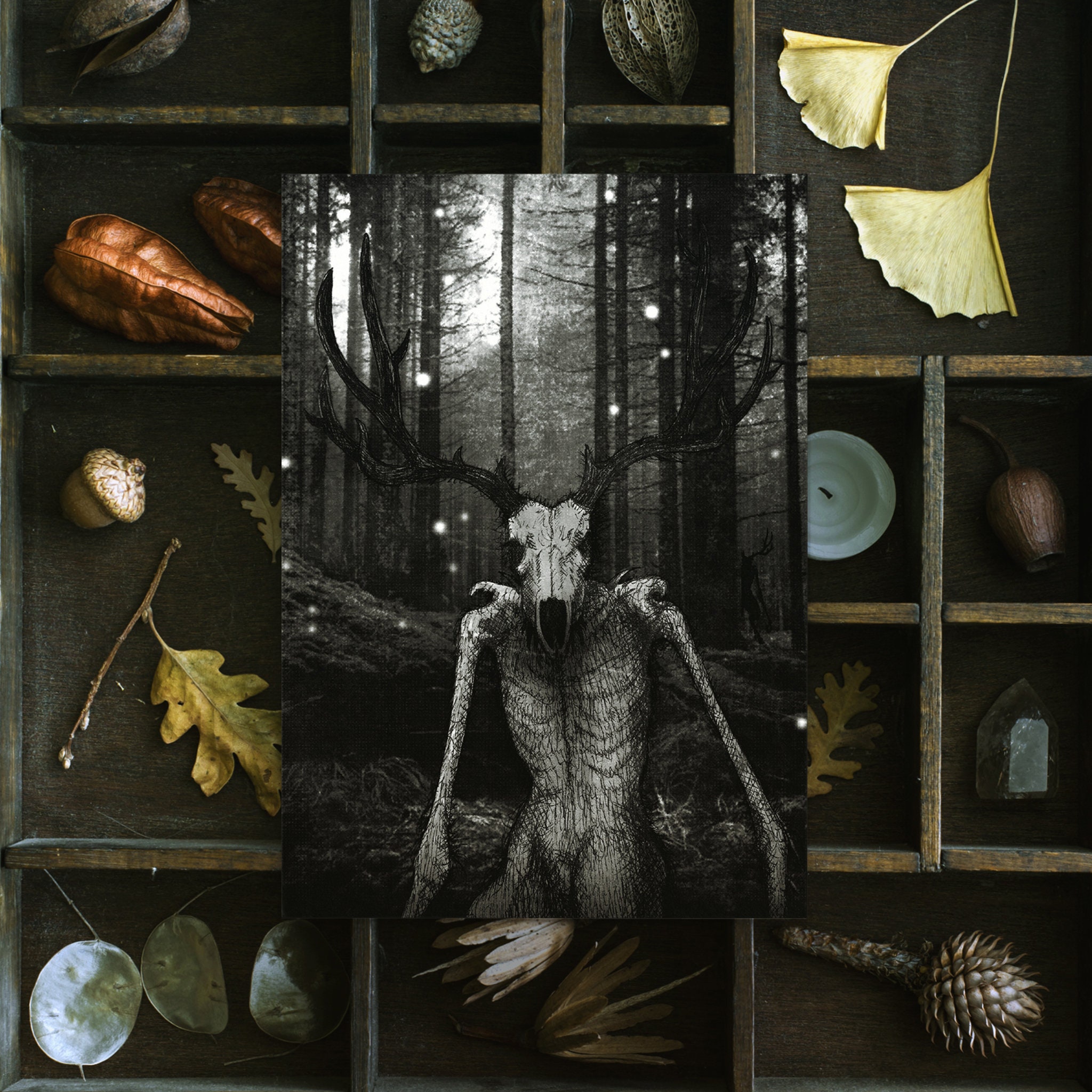 Wendigo Postcard Gothic Mini Print Cryptid Print Macabre - Etsy UK