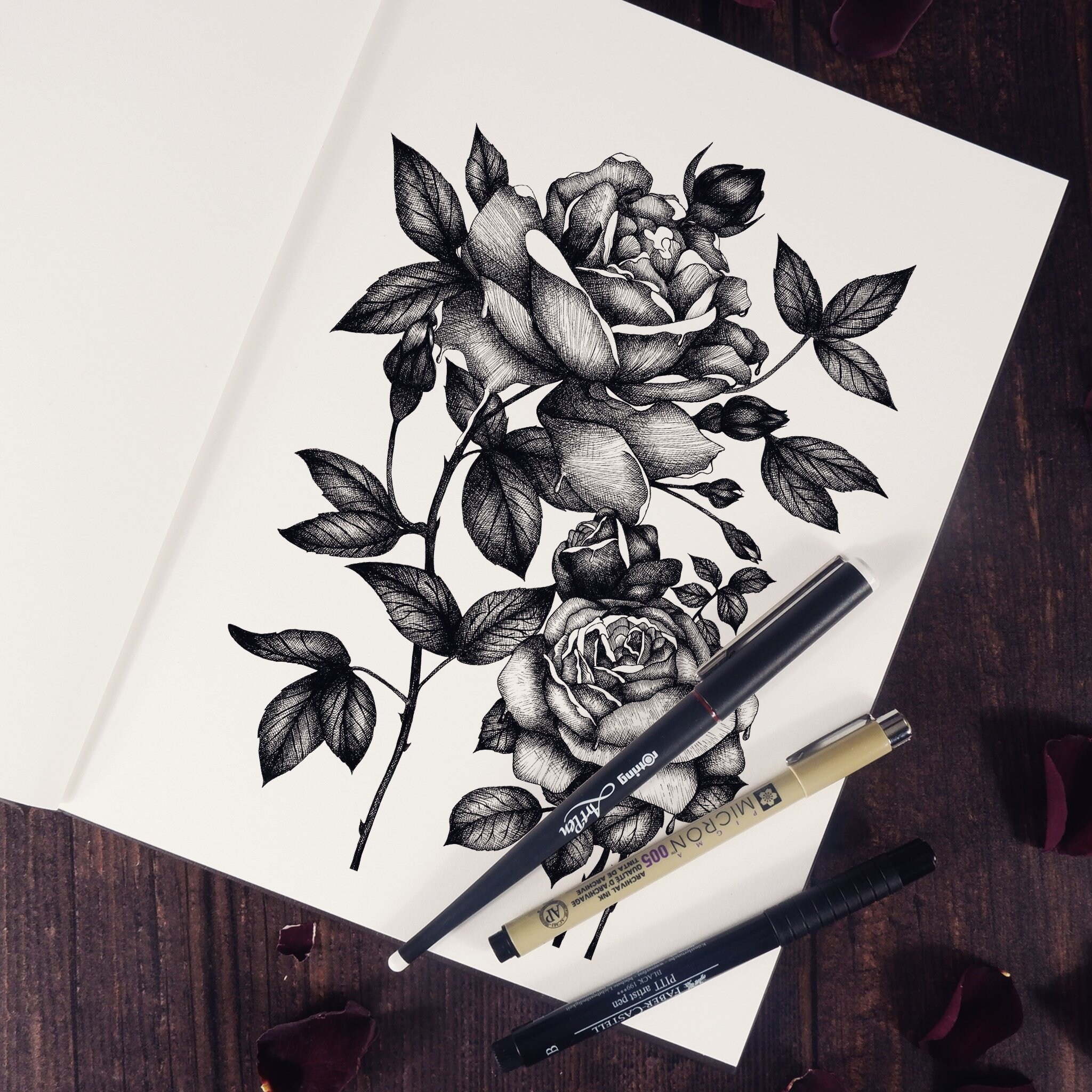 Bleeding Roses Vinyl Sticker Laptop Decal Gothic | Etsy