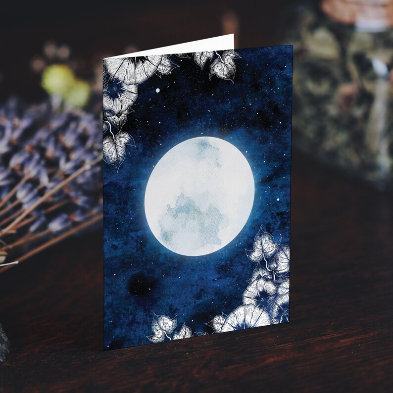 Full Moon Greeting Card Moon Phase Moon Child Witchy - Etsy UK