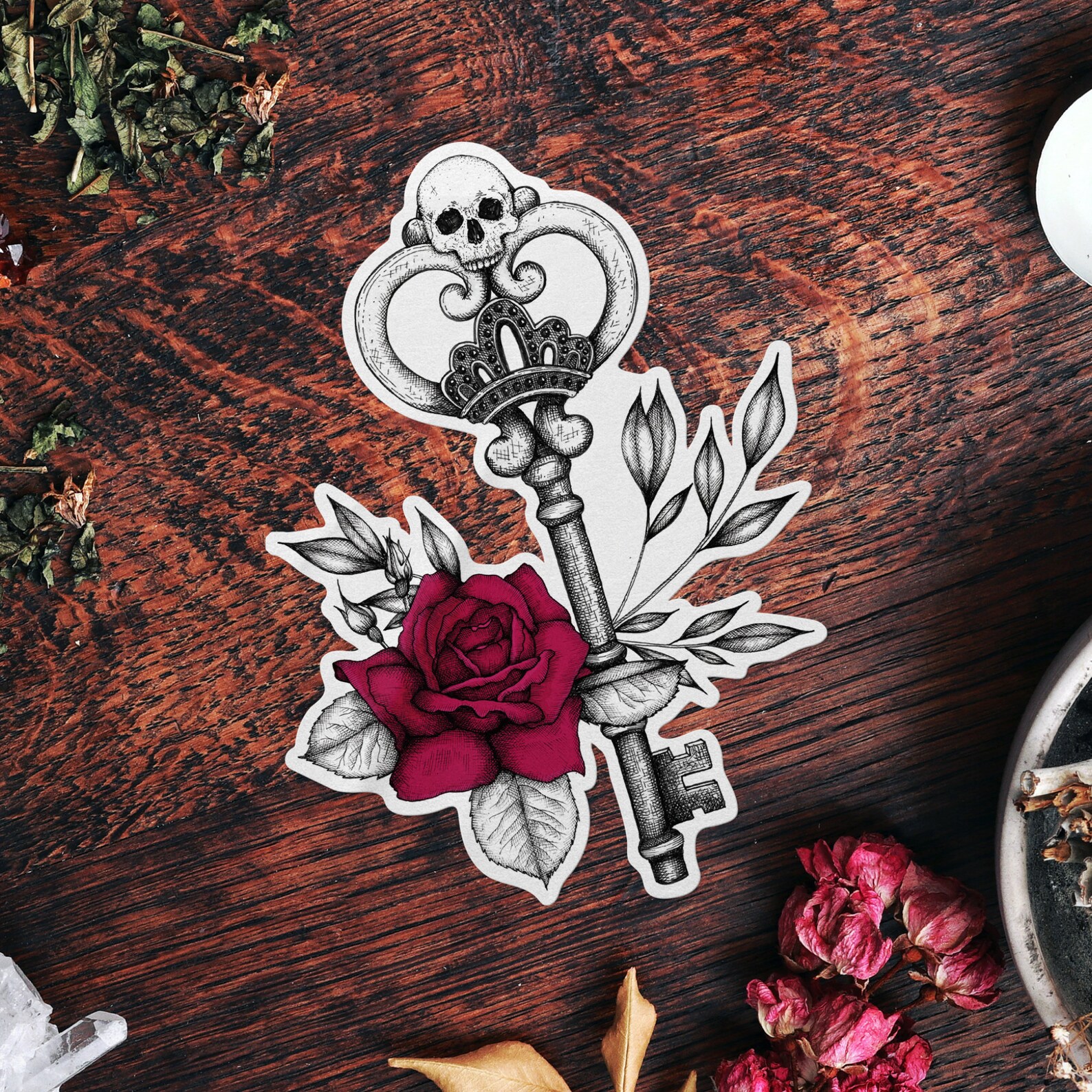 Skeleton Key Vinyl Sticker Lock and Key Gothic Key - Etsy UK