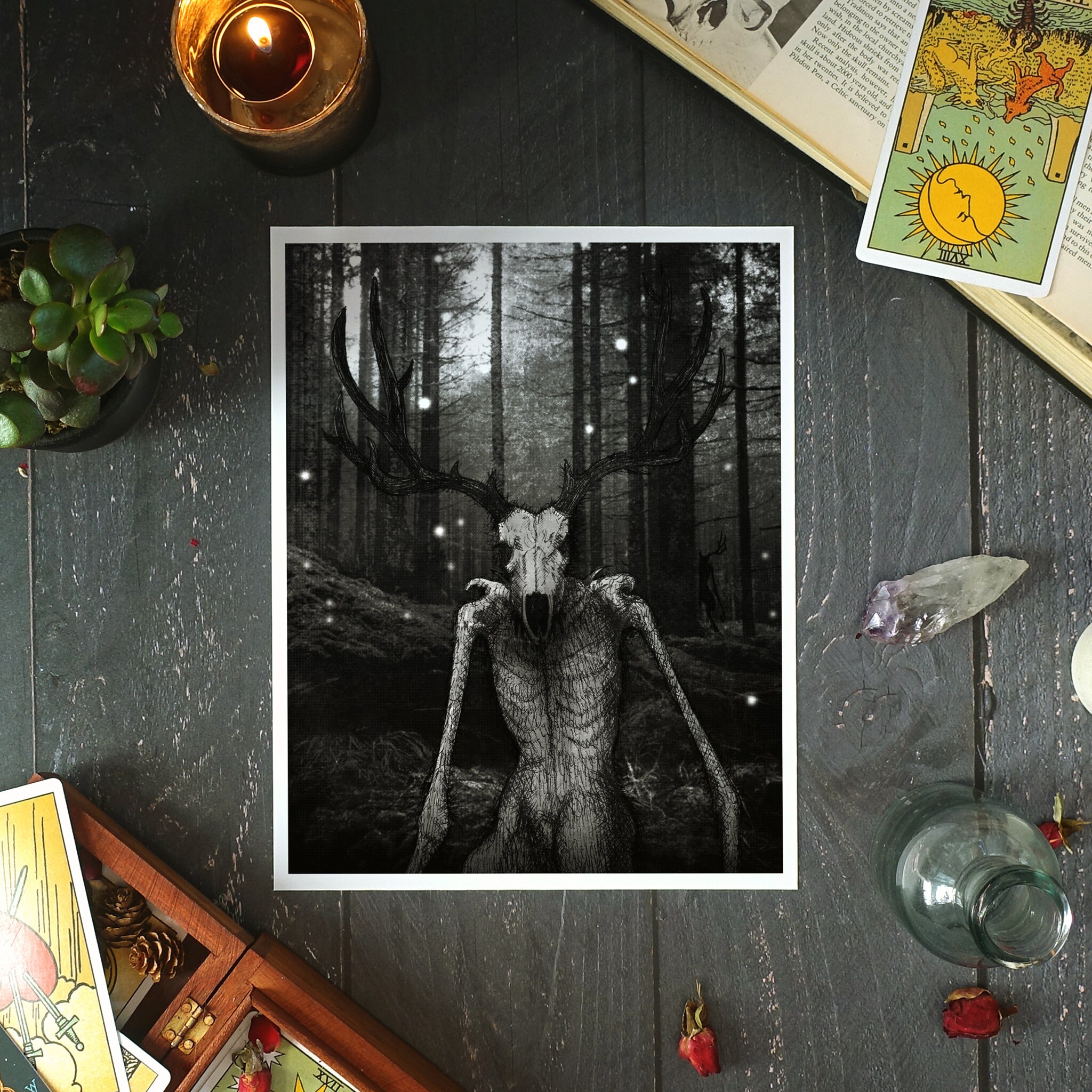Wendigo Giclée Print Halloween Wall Art Cryptid Print - Etsy UK