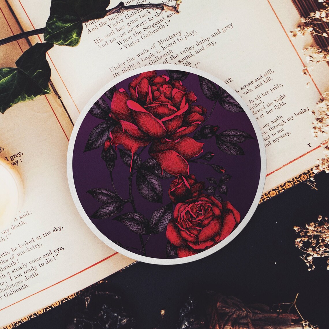 Bleeding Roses Vinyl Sticker Laptop Decal Gothic | Etsy