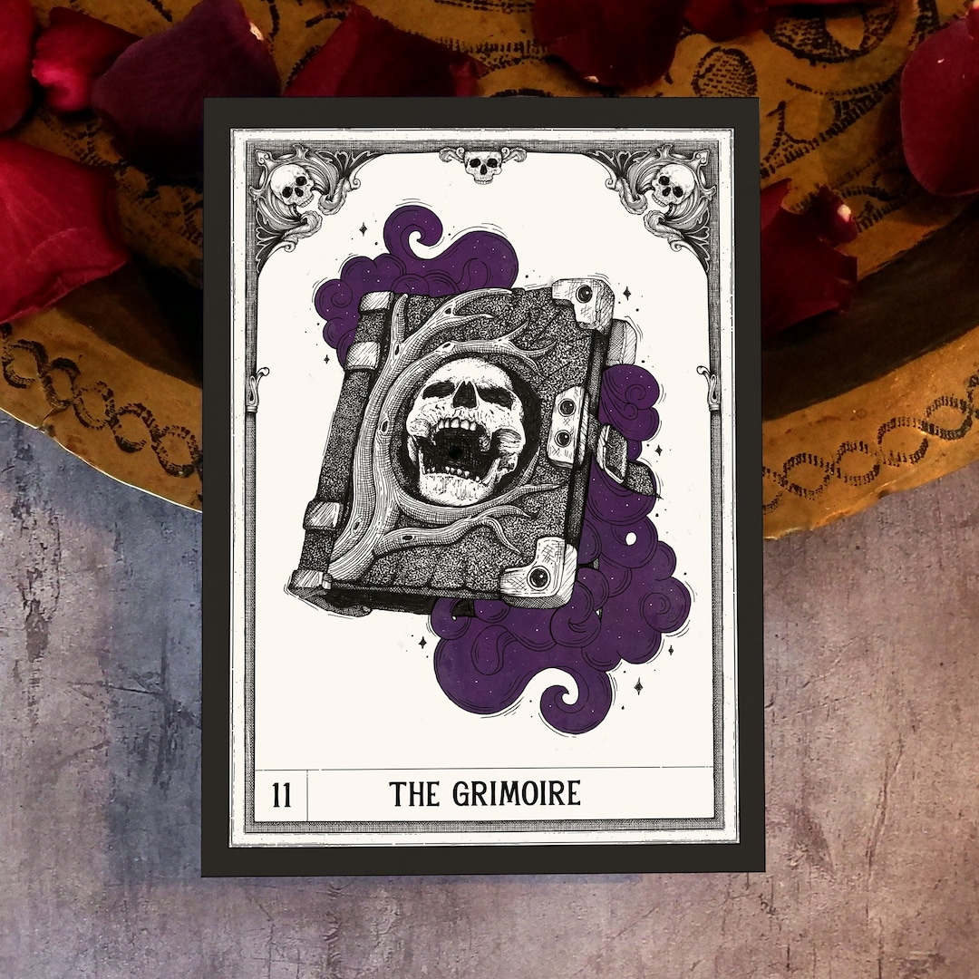 The Grimoire Mini Print Necronomicon Gothic Spellbook - Etsy UK