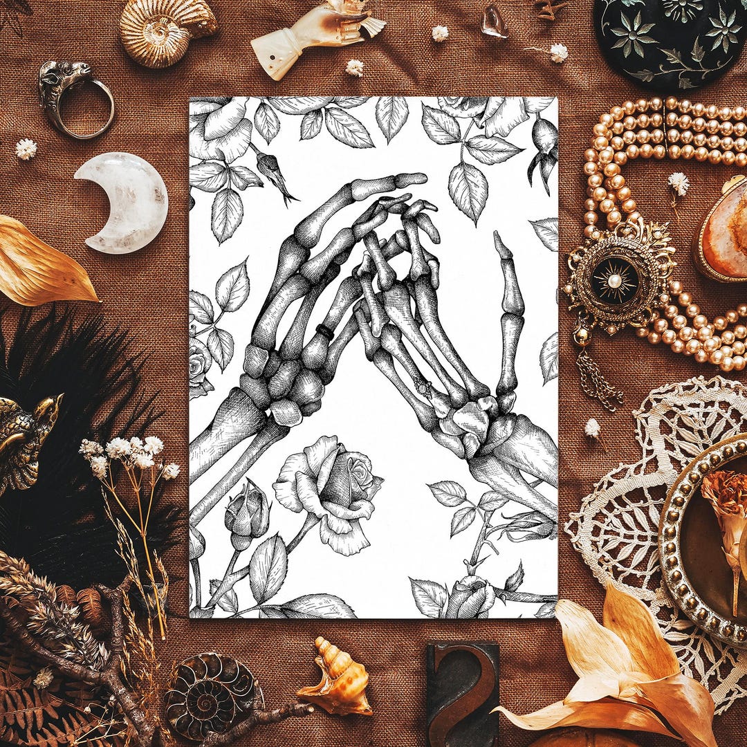 Skeleton and Roses Giclée Print – Gothic Romance, Macabre Love - Etsy
