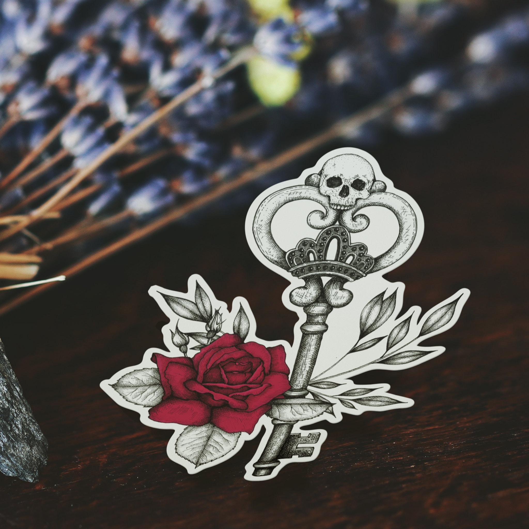 Skeleton Key Vinyl Sticker Lock and Key Gothic Key - Etsy UK