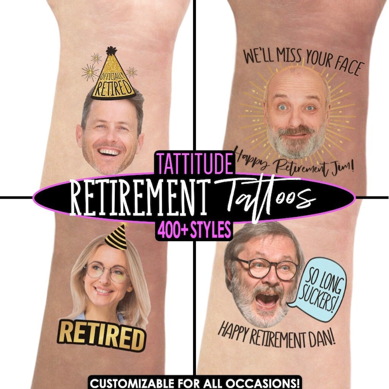 Custom Tattoos Retirement - Etsy