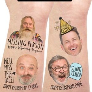 Retirement Party Tattoos - Gift for Men, Gifts for Women, Woman ...
