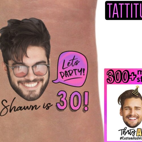 30th Birthday Party Custom Personalized Temporary Tattoos - Etsy