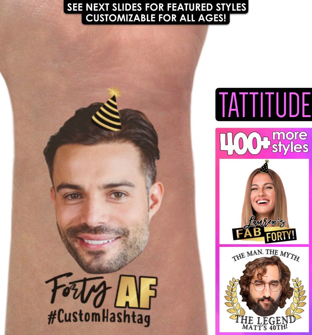 Forty AF 40th Birthday Party Tattoo Favors | 40 Af, 40th Birthday for ...