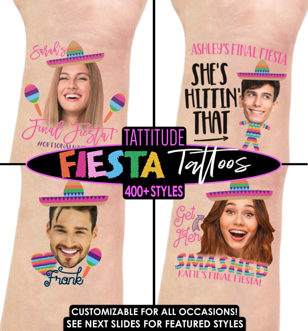 Personalized Bachelorette Tattoos - PINATA Mexican Party for Bach ...