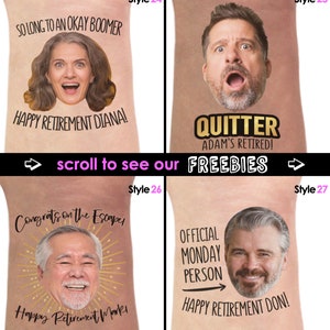 Custom Personalized Retirement Party Temporary Tattoo Favors - Bulk ...