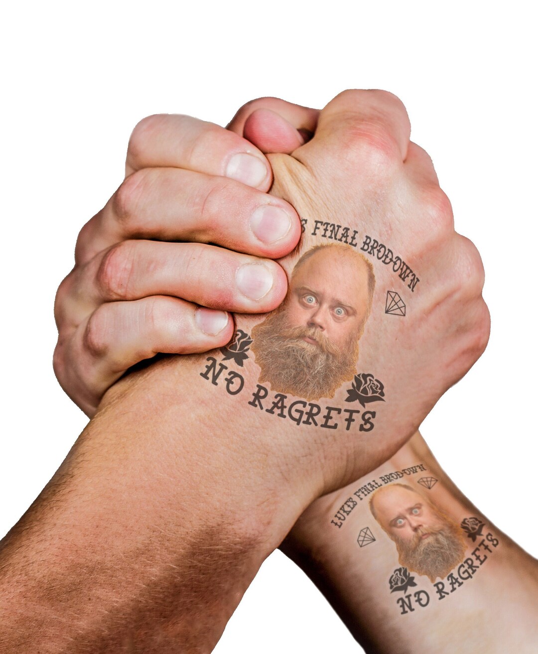 Funny Bachelor Party Groom Face Tattoos Favors, No Ragrets Regerts, Custom Personalized Gift for ...