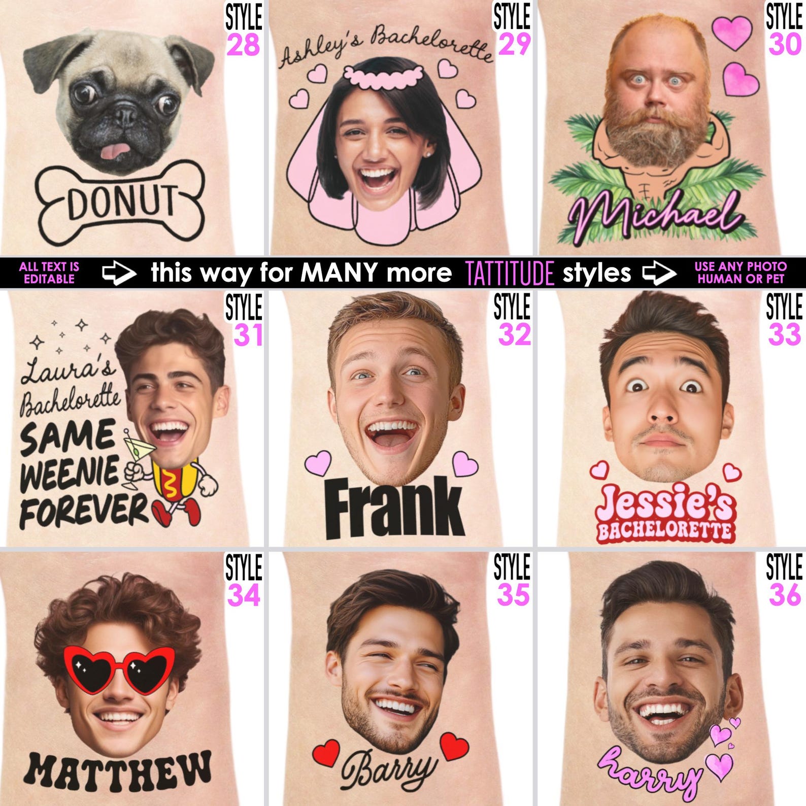 Same Weenie Forever Tattoo Bachelorette Party Favors, Tinis and Weenies ...