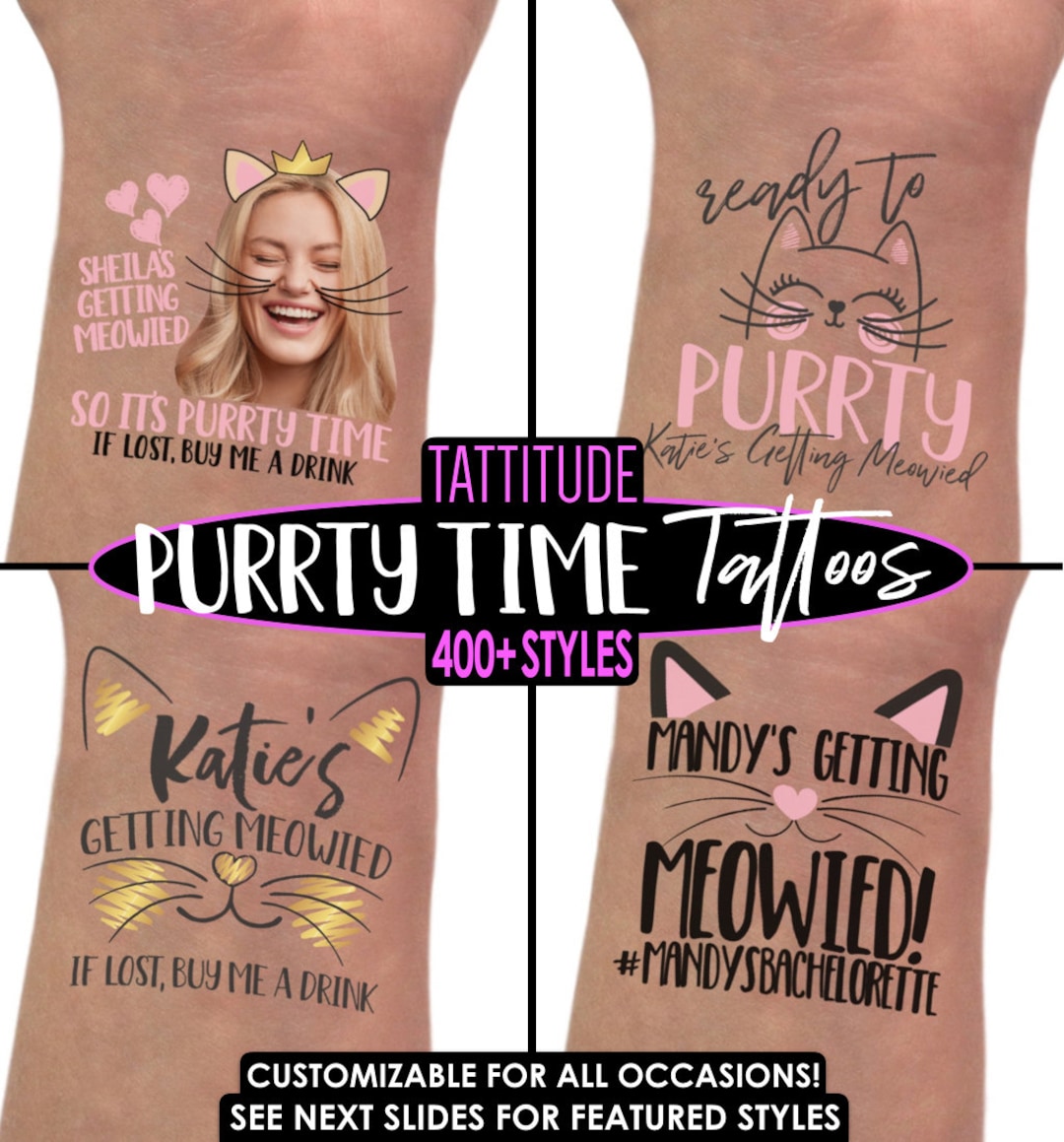 I'm Getting Meowied Bachelorette Party Tattoos | Last Meow, Ready to ...