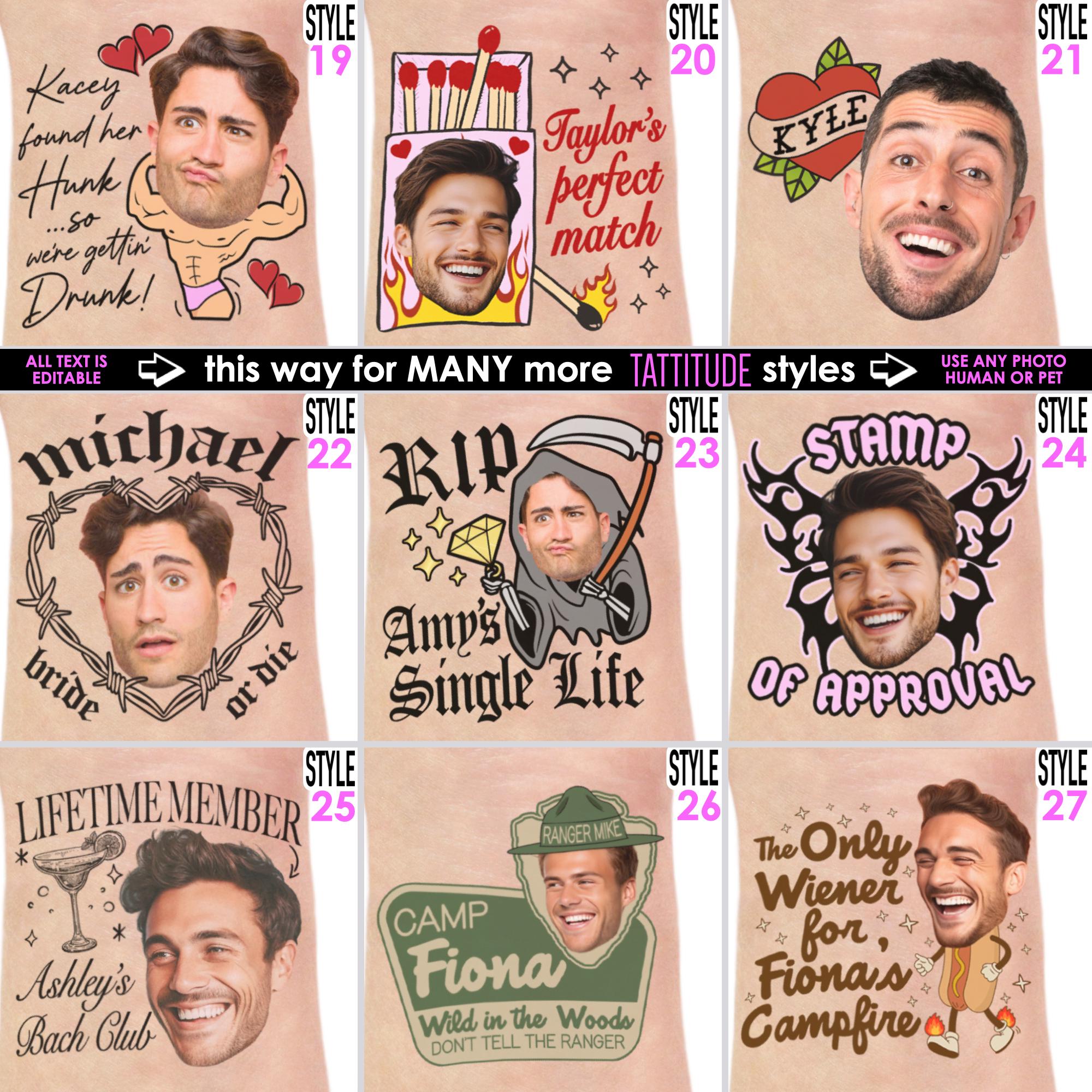 Custom Temporary Tattoos, Custom Tattoos, Custom Face Tattoos, Photo ...