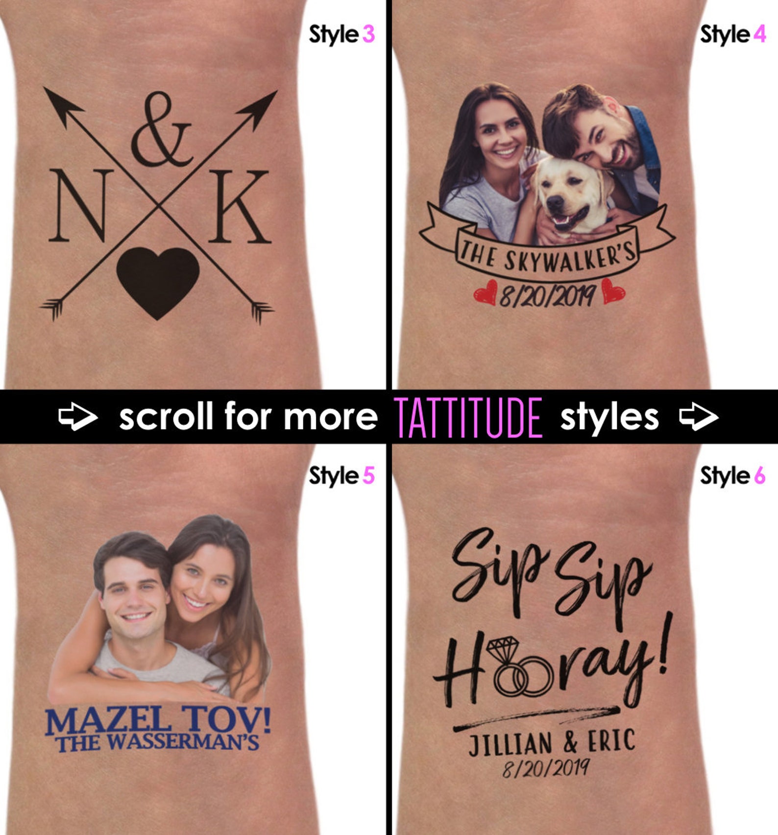 CUSTOM PHOTO TATTOO Temporary Tattoo Wedding Tattoo Wedding | Etsy