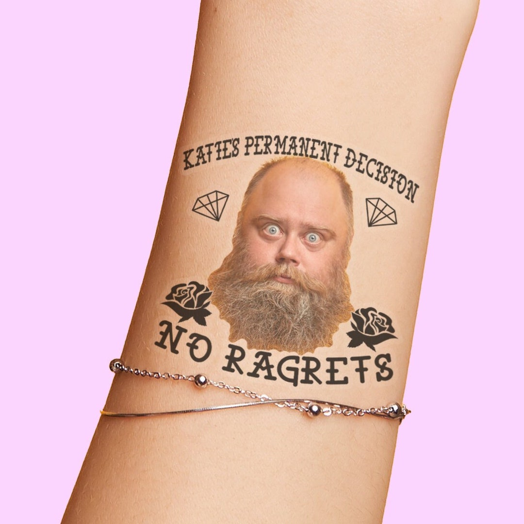 Funny No Ragrets Bachelorette Party Tattoos Favors No Regerts Custom Personalized Grooms Face