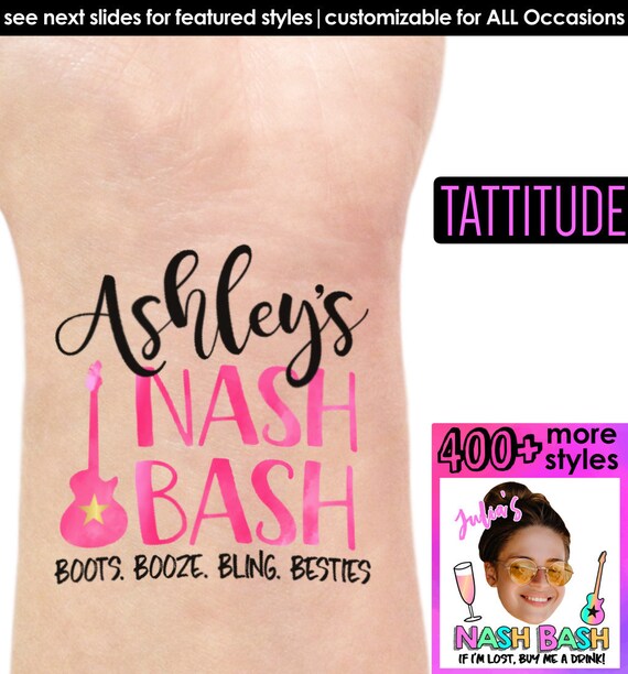 Nash Bash Bachelorette Party Custom Personalized Temporary - Etsy