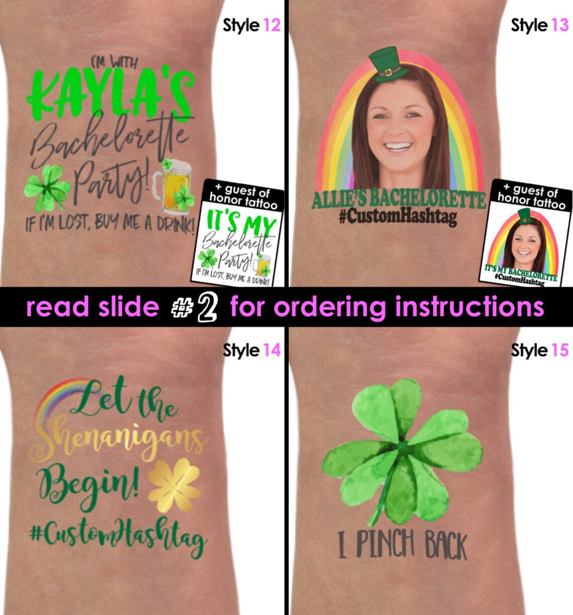 St. Patricks Day Bachelorette Party Tattoos | Lucky in Love, Irish ...