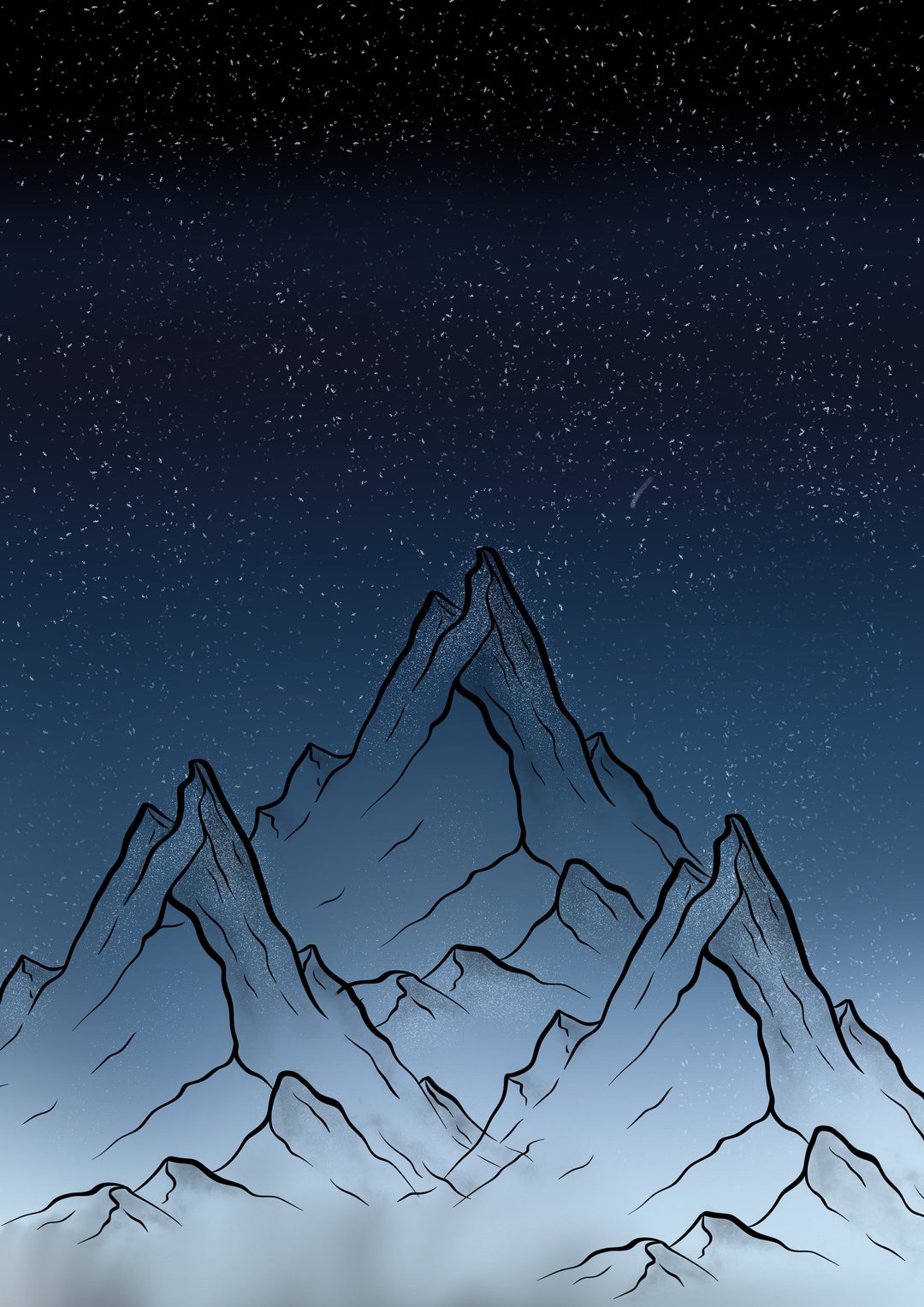 Mountain Digital Art Print - Etsy