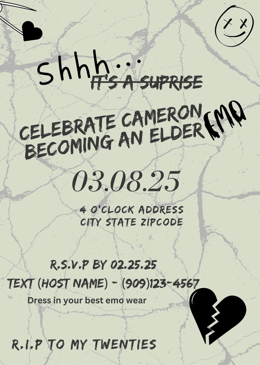 Emo Invitations - Etsy
