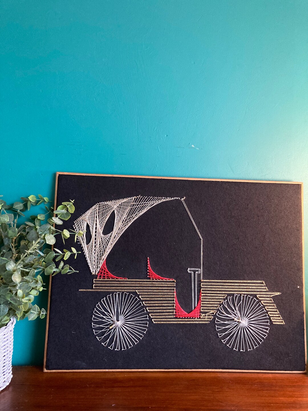 Vintage Car String Art Wall Hanging String Art 1970s String - Etsy
