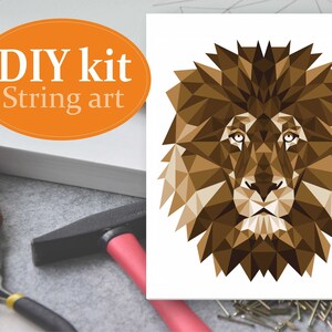 DIY Kit String Art Lion Wild Animal Wall Art - Etsy