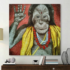 String Art Monkey Hinduism Wood Wall Art Orangutan Modern Wall Art - Etsy