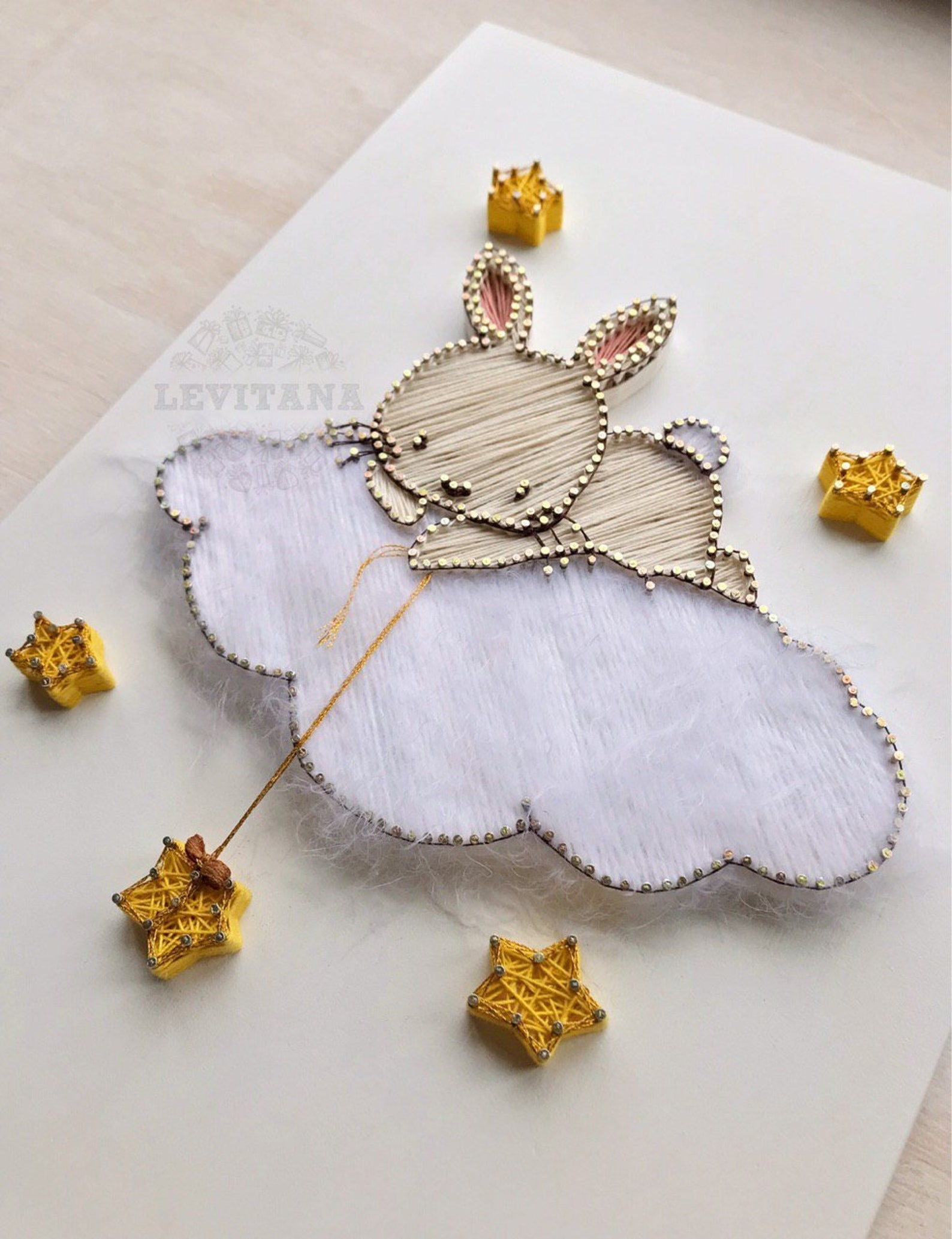 String Art Rabbit Wall Art Bunny Baby Shower Gift for Her - Etsy