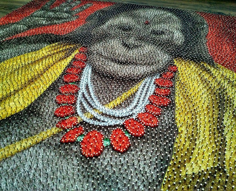 String Art Monkey Hinduism Wood Wall Art Orangutan Modern Wall - Etsy