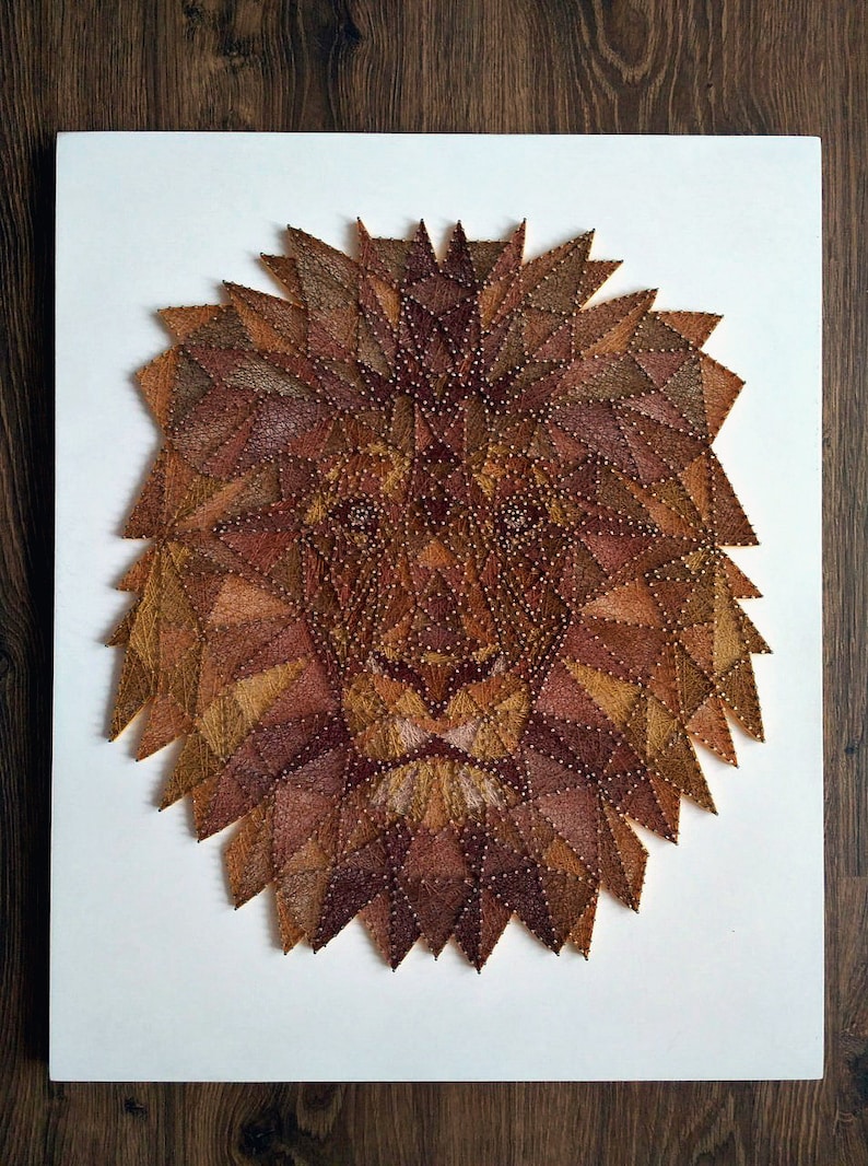 DIY Kit String Art Lion Wild Animal Wall Art - Etsy