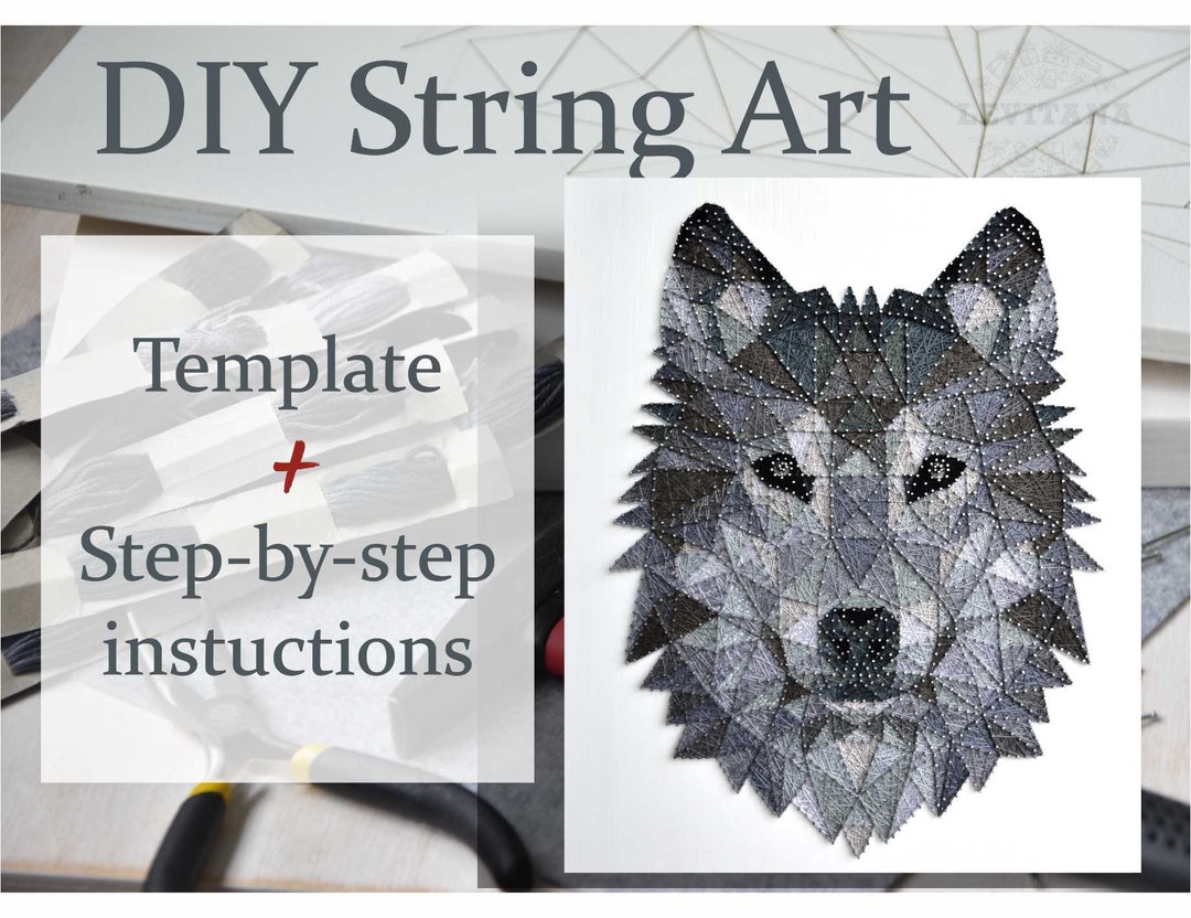 DIY String Art Wild Animal Template Digital String Art Wolf - Etsy