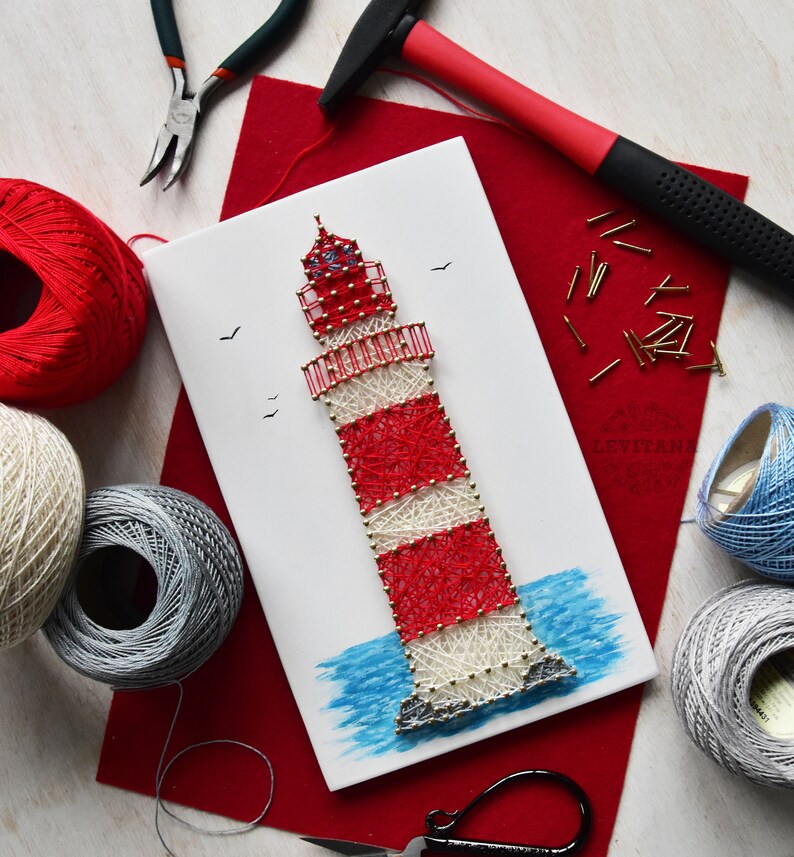 String Art DIY Kit for Kids and Adults String Art Lighthouse - Etsy