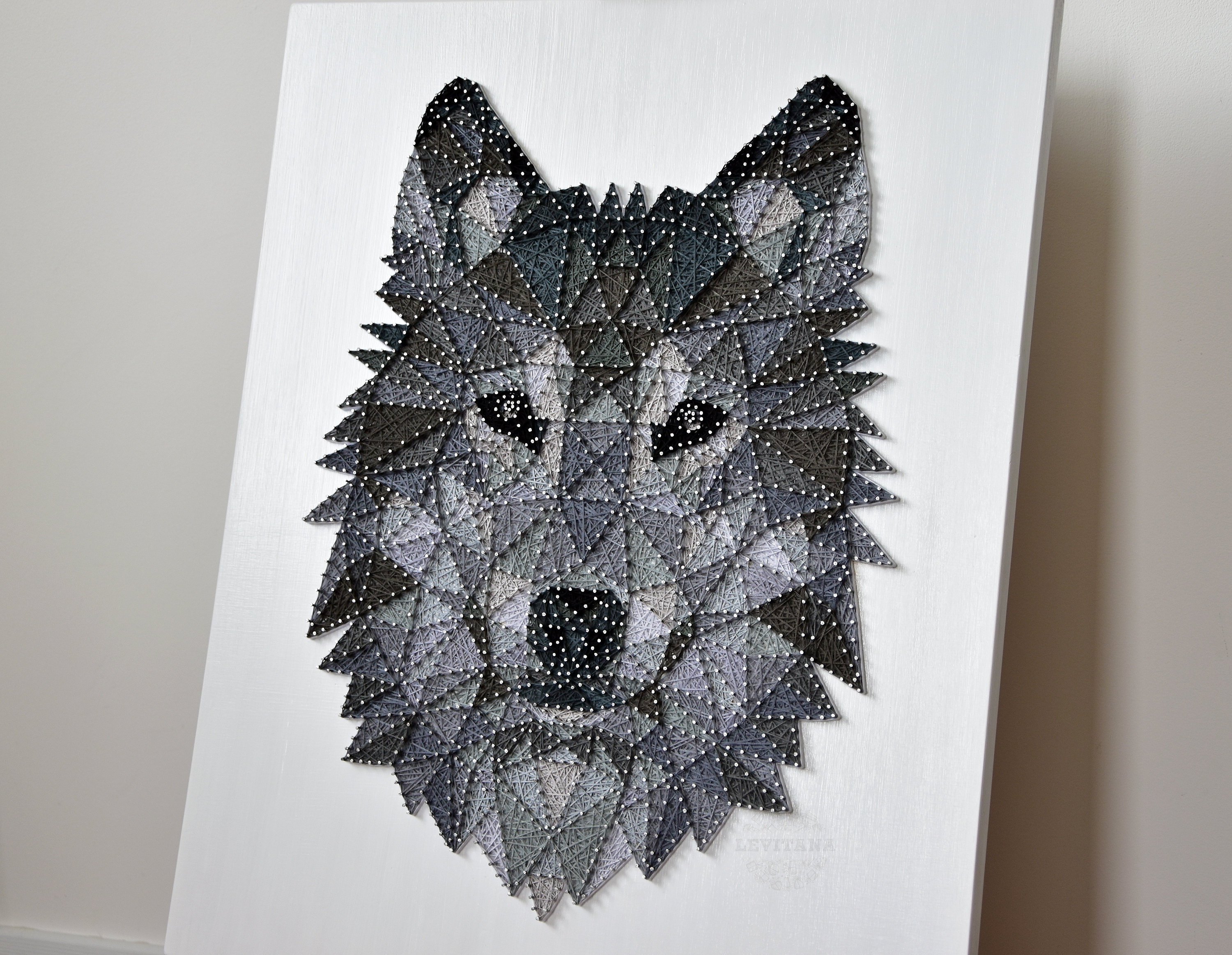 String Art Wolf Wall Art Home Decor Wood Wall Art Wild Animal - Etsy