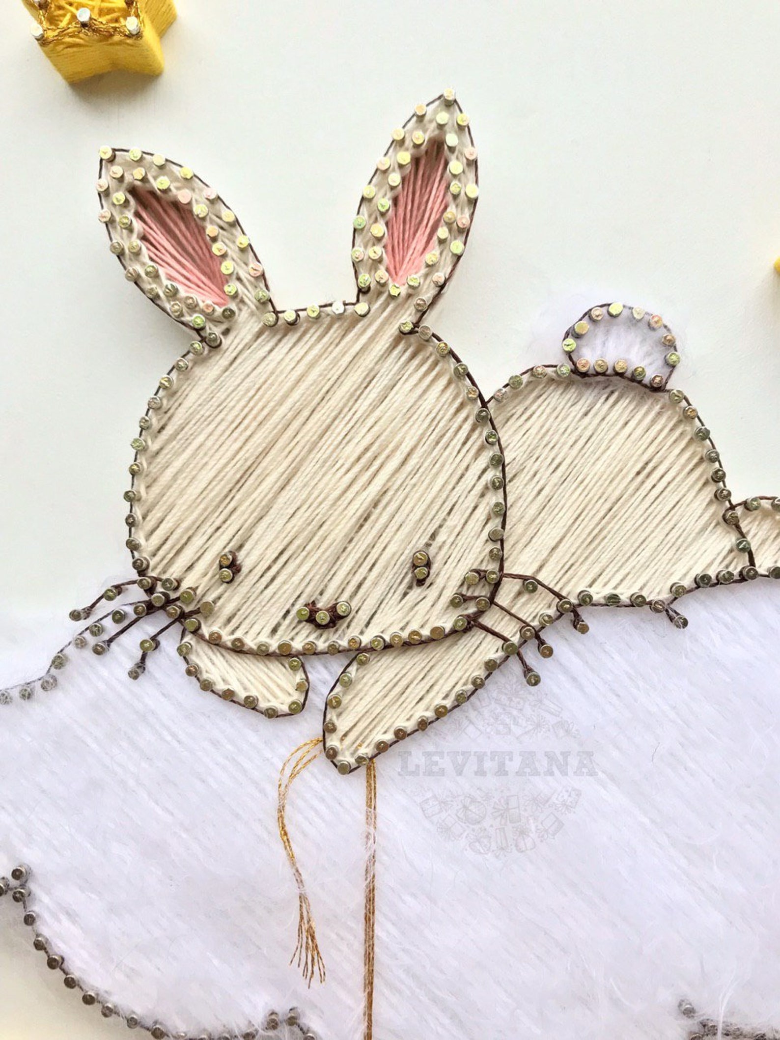 String Art Rabbit Wall Art Bunny Baby Shower Gift for Her - Etsy