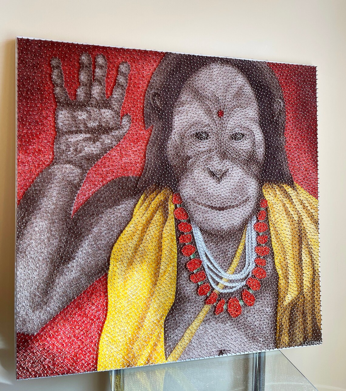 String Art Monkey Hinduism Wood Wall Art Orangutan Modern Wall - Etsy
